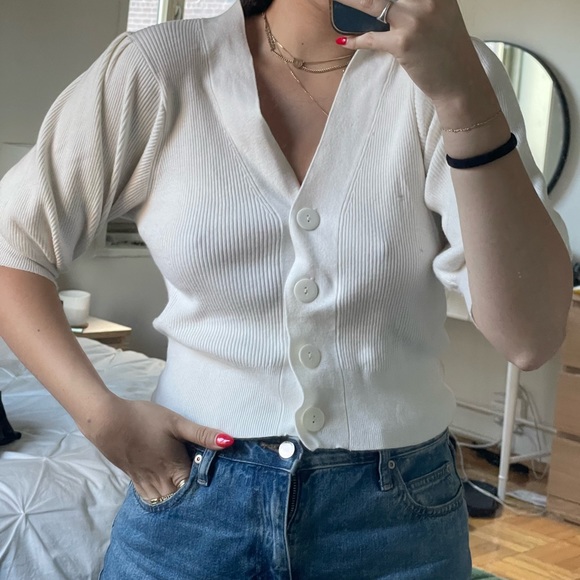 Zara | Tops | Zara Shortsleeve Cardigan Top | Poshmark